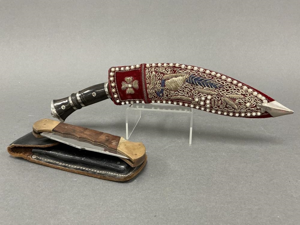 Copyright | Pakistani Folding Knife and a Kukri Knife with Embroidered ...