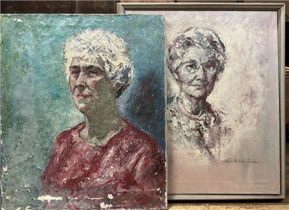 Rena Nelson Corsen | Two Rena Nelson Corsen oil on canvas portraits ...
