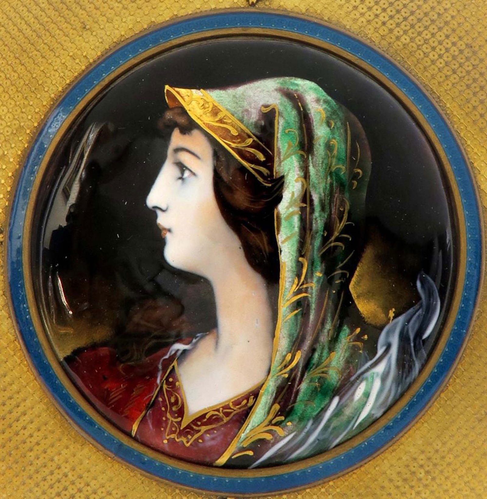 French School, 19th Century | 19th C. FRENCH ENAMEL CIRCULAR PORTRAIT ...