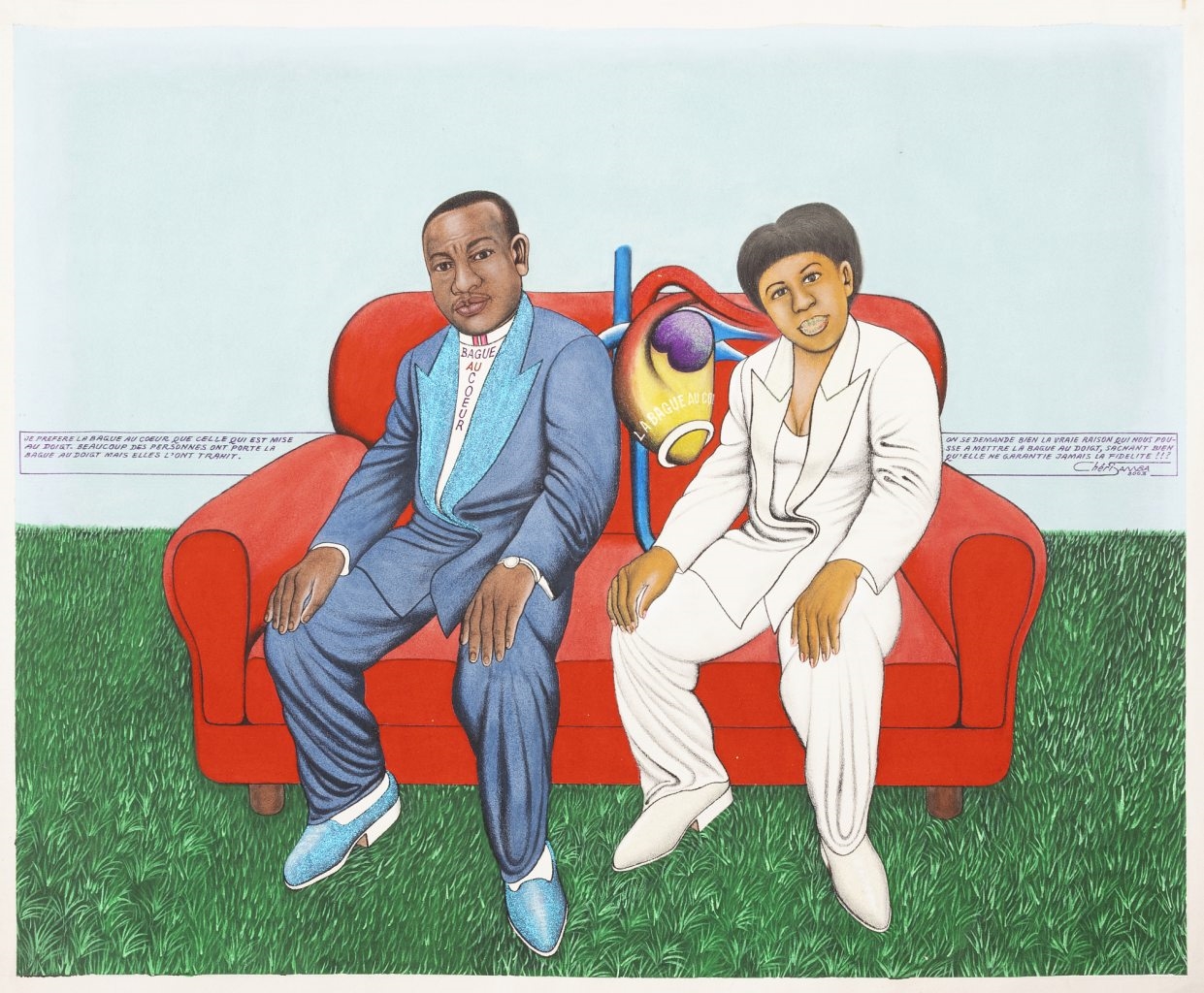 Chéri Samba | La bague au coeur (2003) | MutualArt