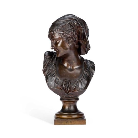 Luca Madrassi | LUCA MADRASSI (1848-1919) A BRONZE BUST OF A LADY ...