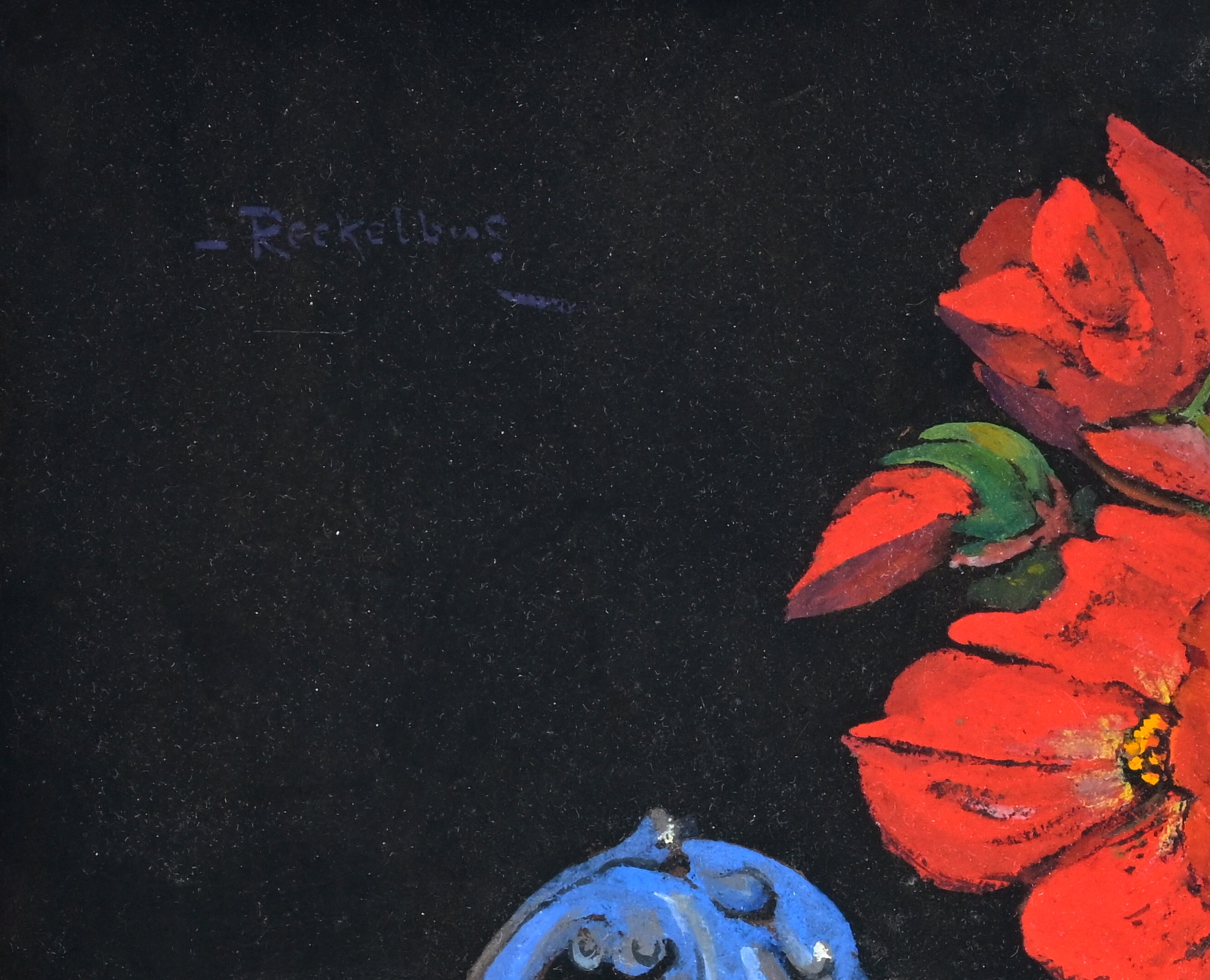 Louis Reckelbus | Still life with flowers and Chinese porcelain | MutualArt