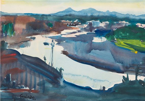 Syed Haider Raza | Landscape (1944) | MutualArt