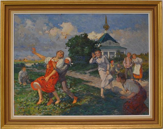 Aleksandrs Apsitis ( 1880 - 1943) | Playing in blind man's buff (1920s ...