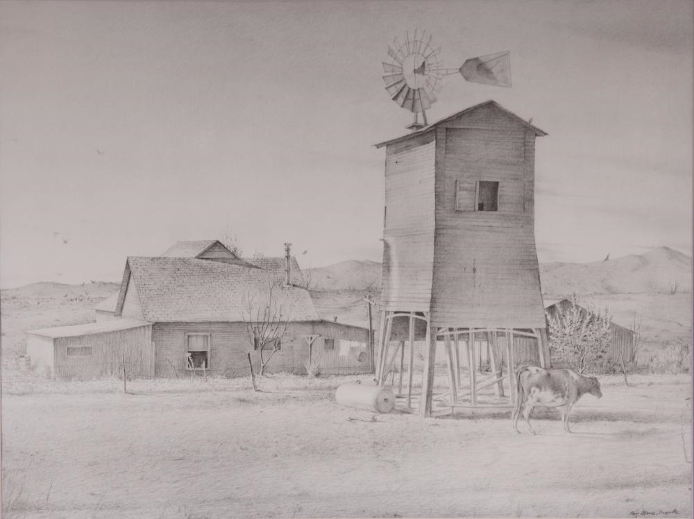 Roy Gene Franks | Four Sketches, Farm Houses and Driftwood | MutualArt