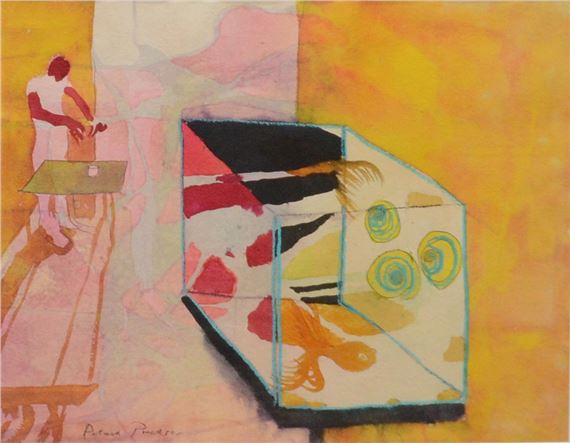 Patrick Procktor | Figure and fishtank, | MutualArt
