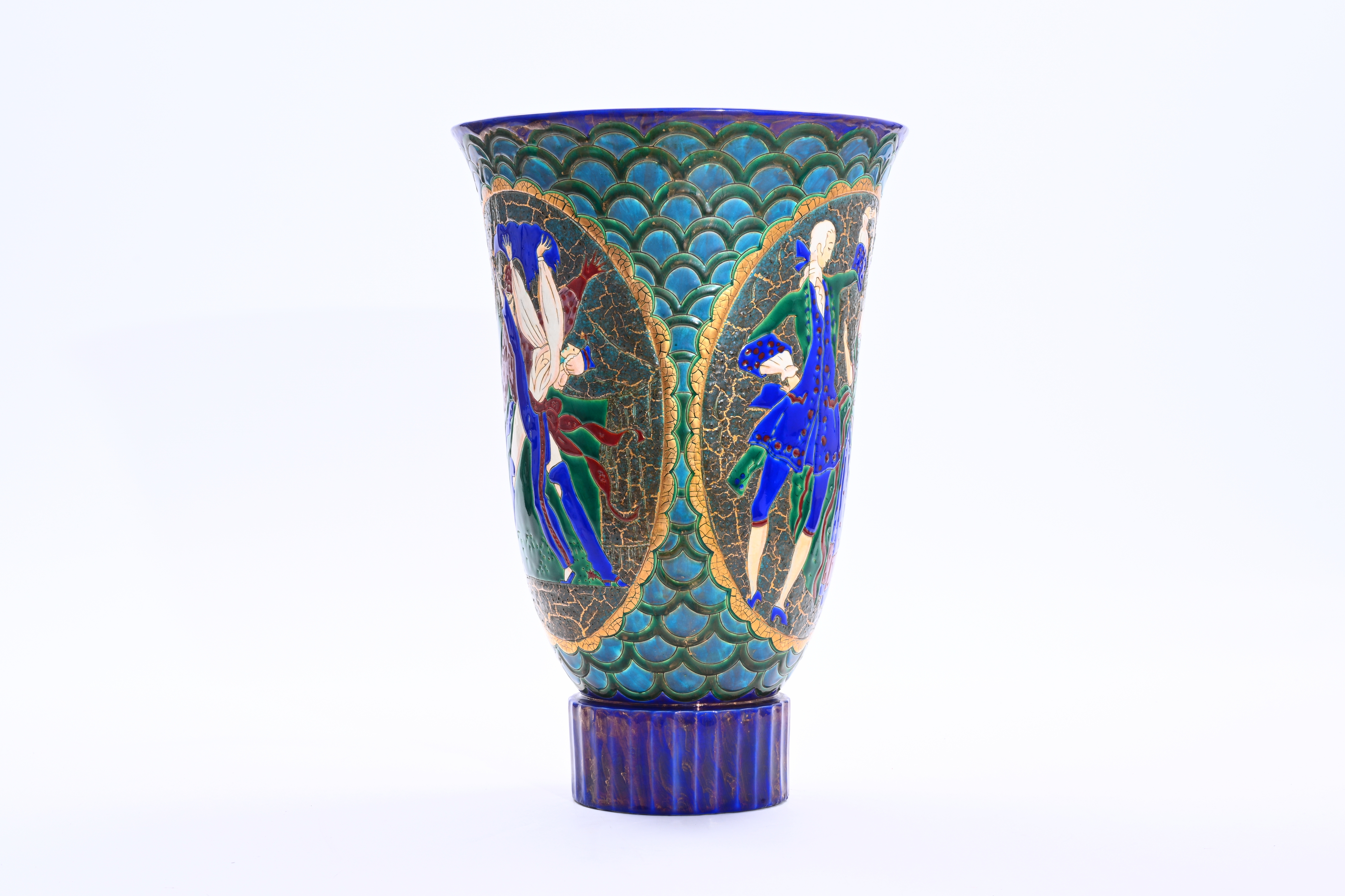 Charles Catteau | a large and rare Art Deco vase with polychrome design ...