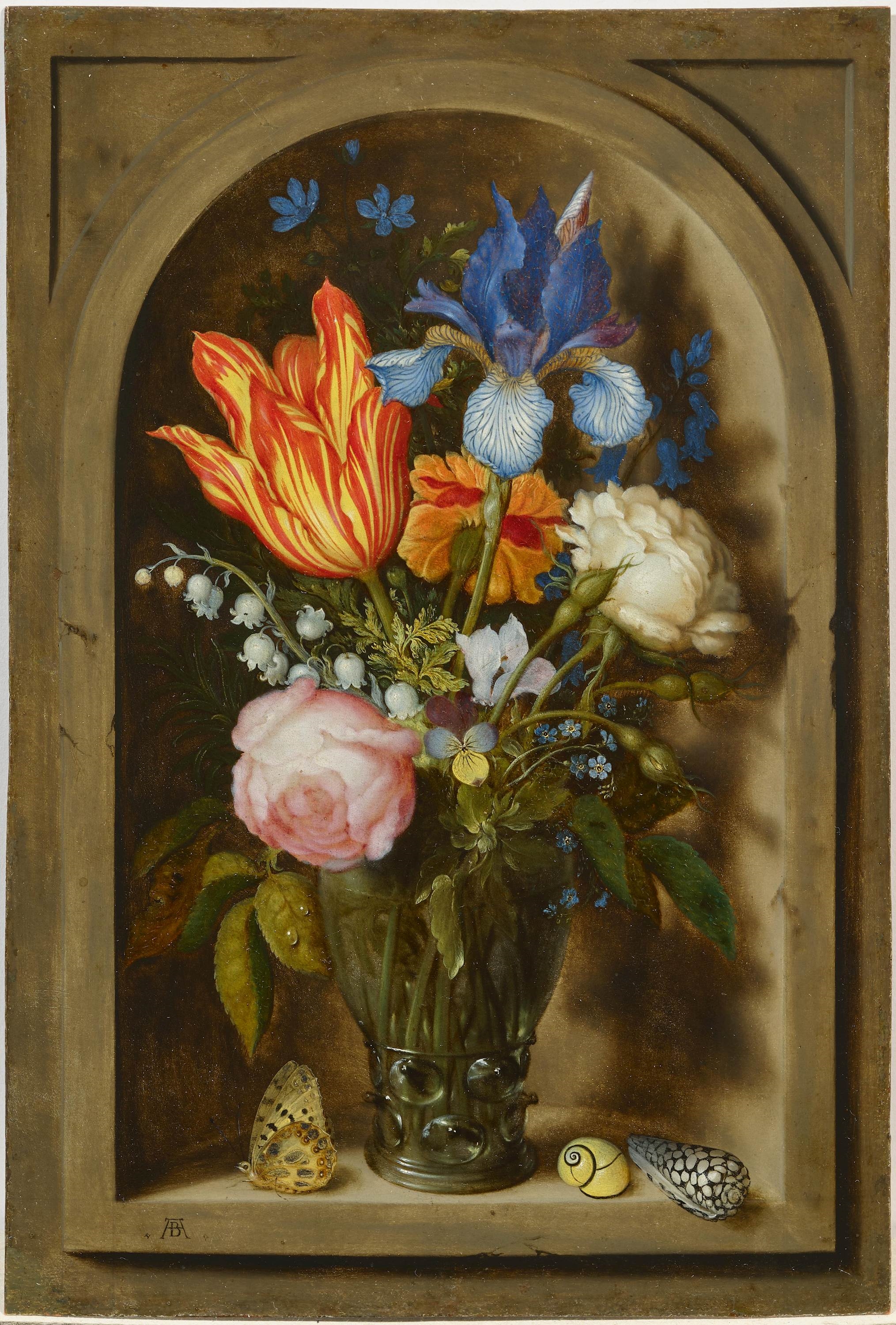 Ambrosius Bosschaert the Elder | Bouquet of flowers in a Roemer glass ...