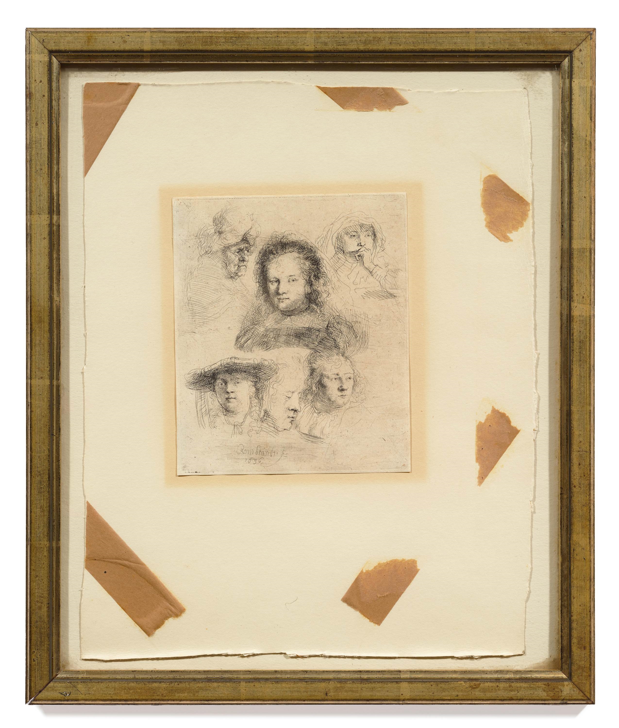 Rembrandt van Rijn | Study sheet with six female heads. 1636 (1636 ...