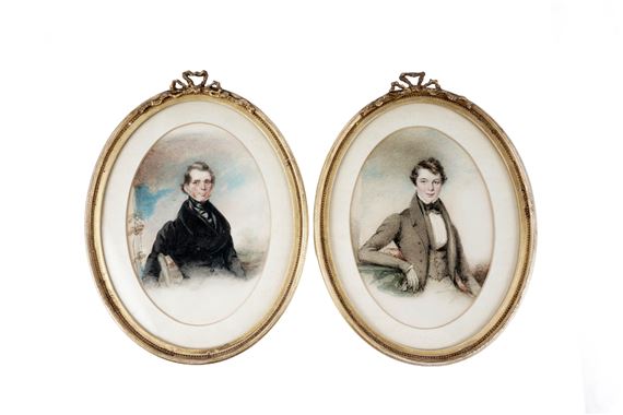 J. Frith | Portrait pair of a father and son (Circa 1820) | MutualArt