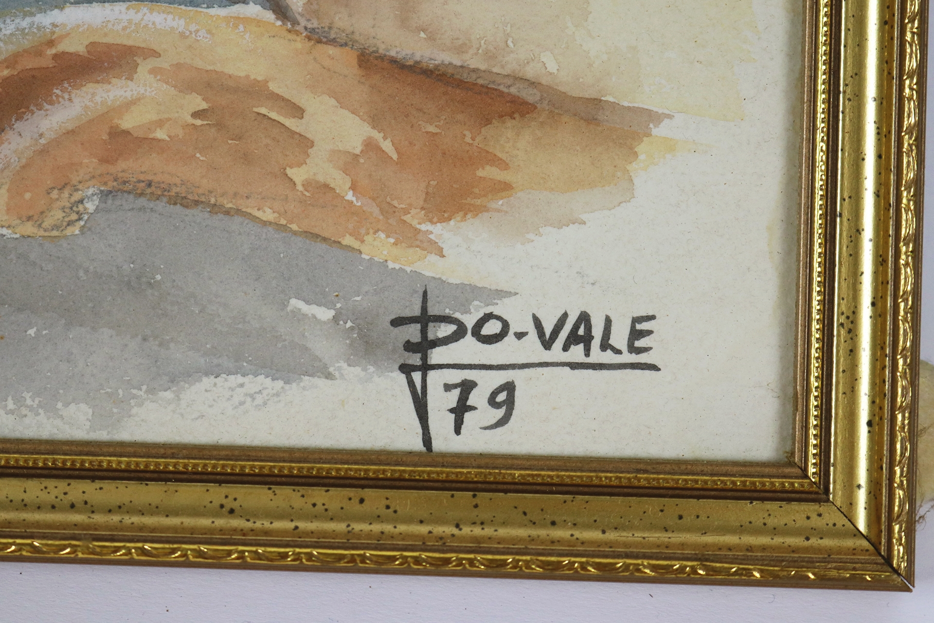 José Do Vale | Portrait d’enfant au chat Aquarelle (79) | MutualArt