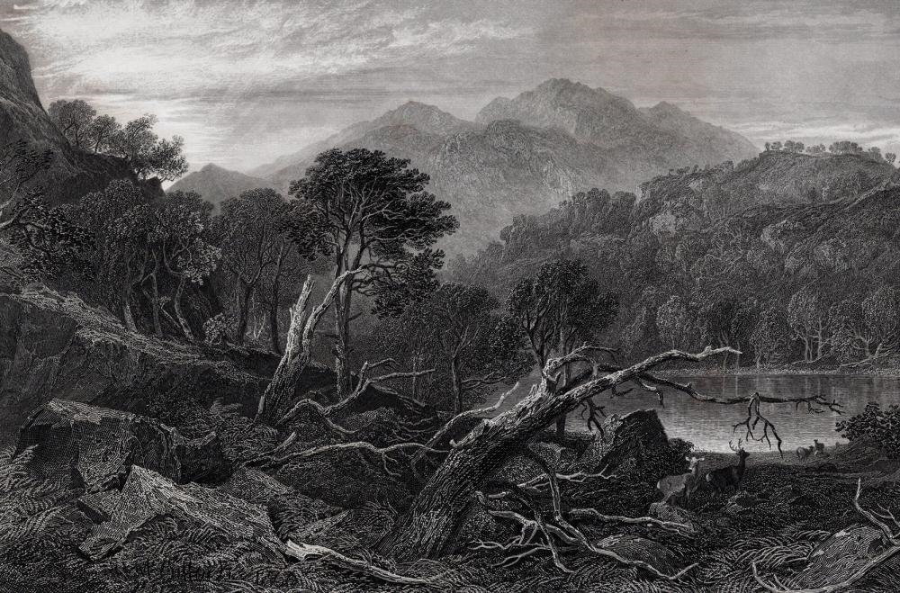 Horatio McCulloch | 1800s Horatio McCulloch Engraving The Trosachs ...