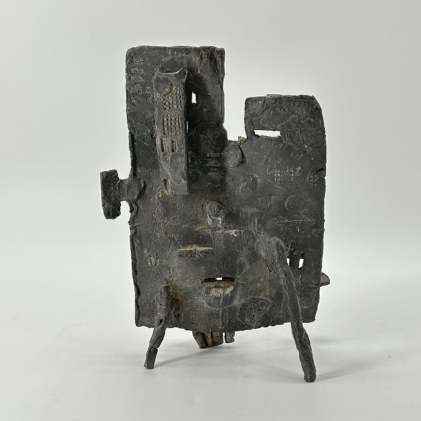 Martin Guyaux | Lead sculpture with surrealist figures, signed and ...
