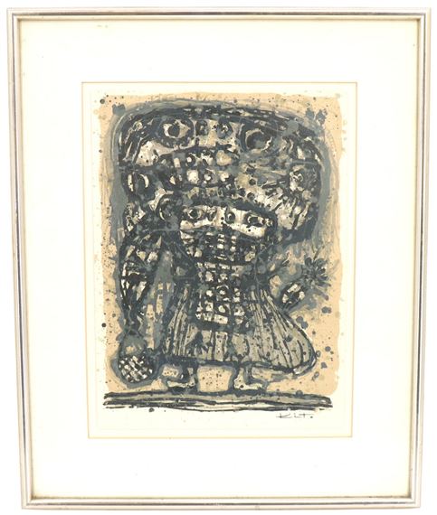 Akira Kito | Akira Kito-Enfant (1925-1994) Japanese, Mourlot Lithograph ...
