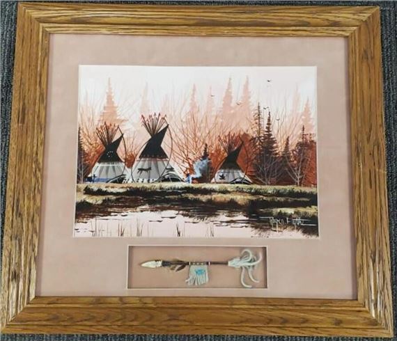 Roger Flythe | Signed Roger Flythe painting- Tee Pees w | MutualArt