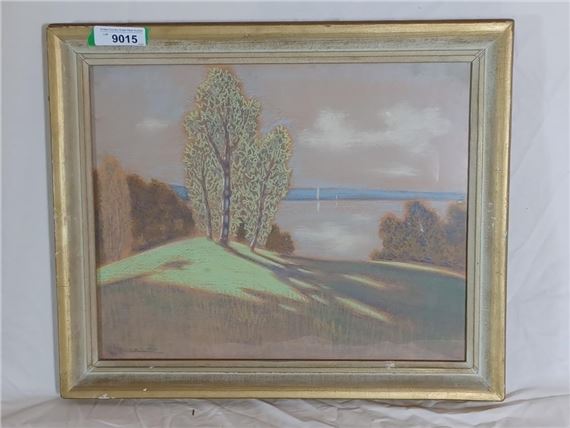 Halfred Tygesen | HALFRED TYGESEN Singed oil painting tree scene ...