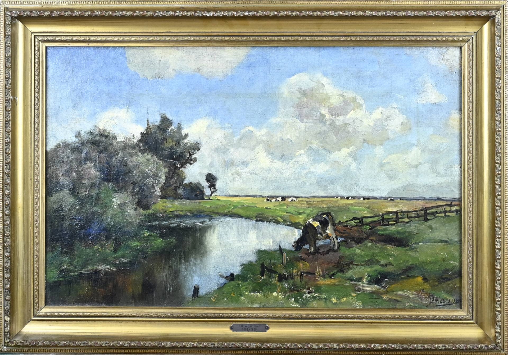 Jan Hillebrand Wijsmuller | Hollands weidelandschap met koeien | MutualArt