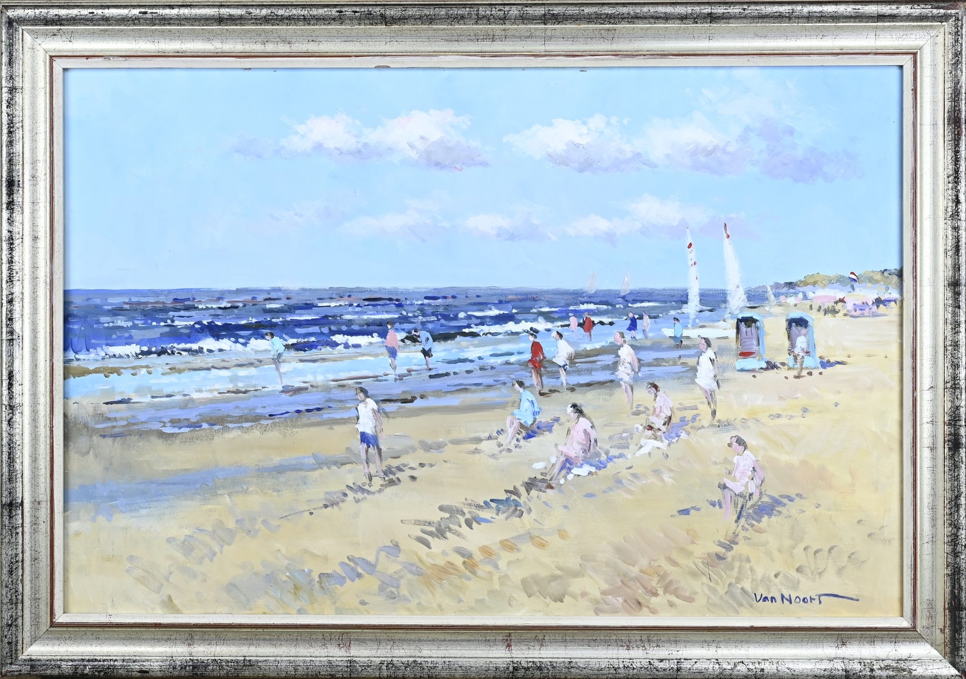 Van Noort | Groot strandgezicht van Zandvoort met figuren | MutualArt