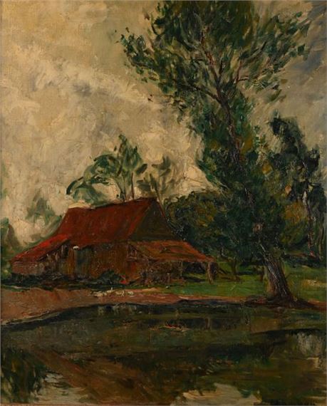 Charles Marius Chambon | House by the river | MutualArt