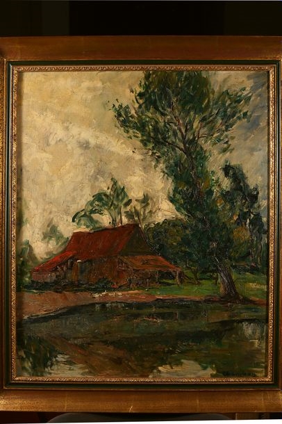 Charles Marius Chambon | House by the river | MutualArt