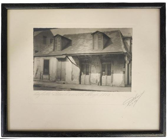 Eugene Delcroix | A historic etching depiction of Lafitte's Blacksmith ...