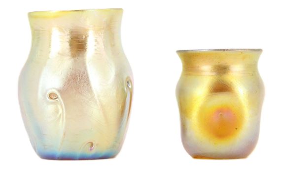 Louis Comfort Tiffany | Pair of Pair of Louis Comfort Tiffany Gold Favrile Vases | MutualArt