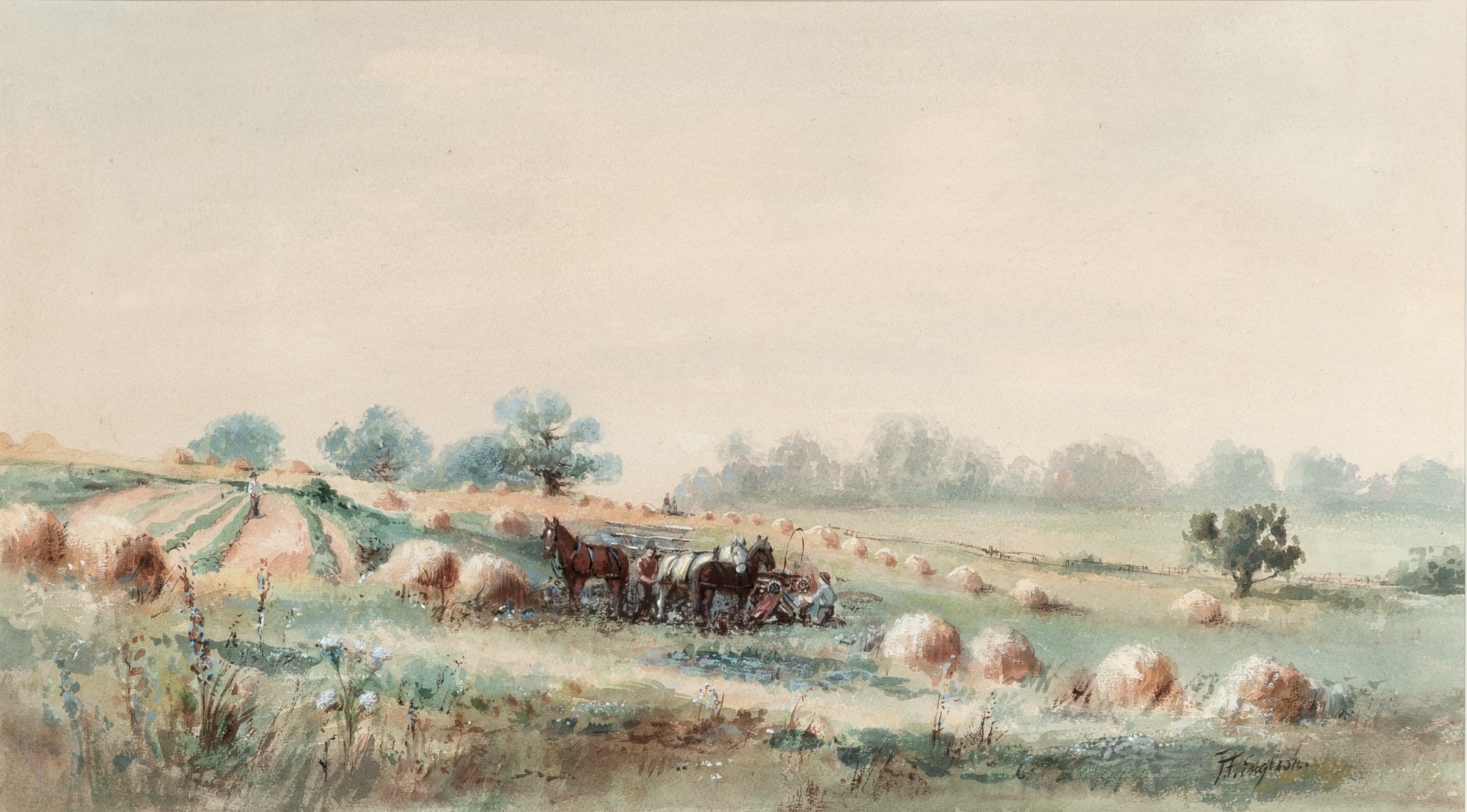 Frank F. English | Wheat Field Harvest | MutualArt