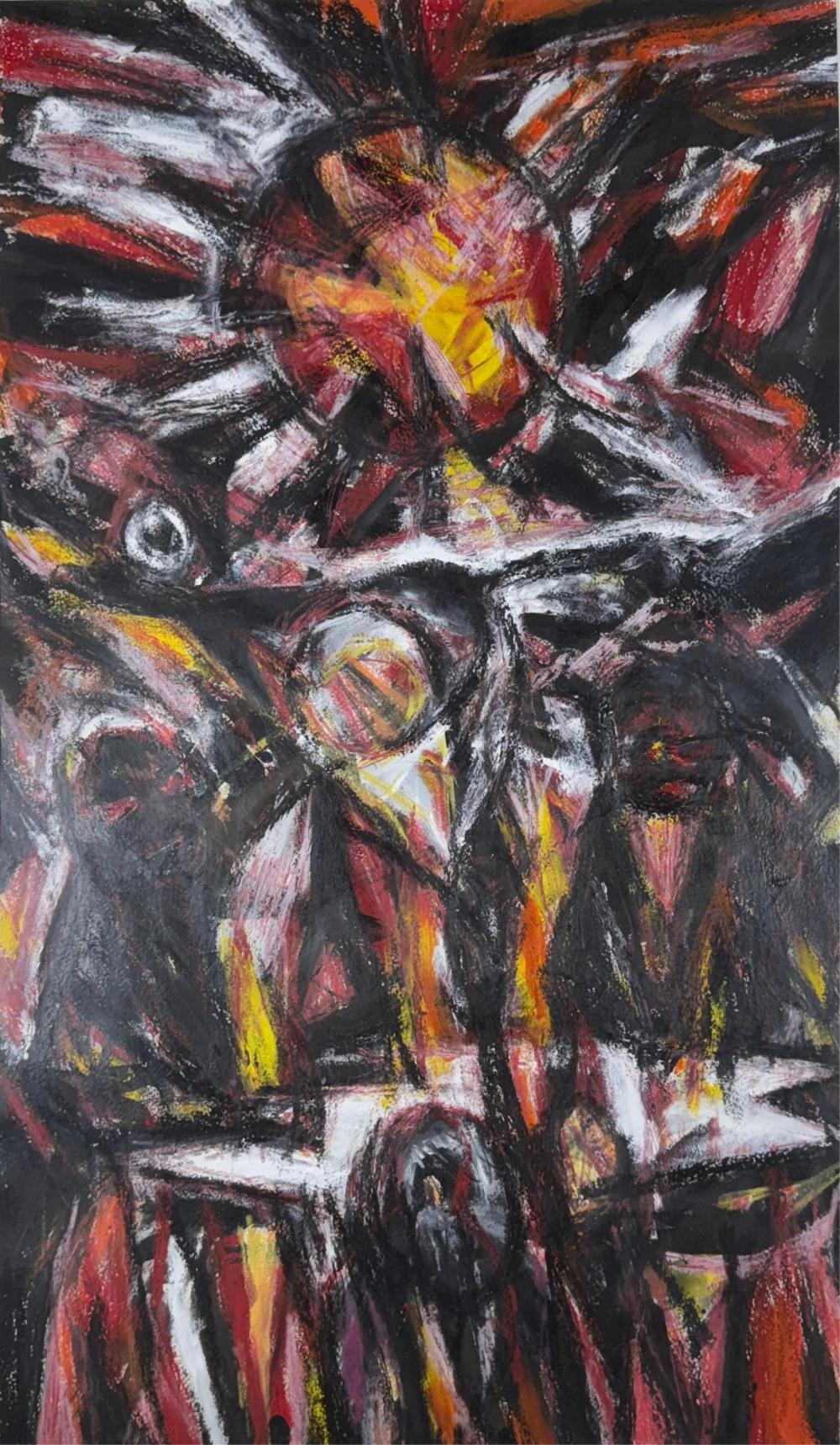 Peter Booth | Red Gestural Landscape with Sun ? | MutualArt