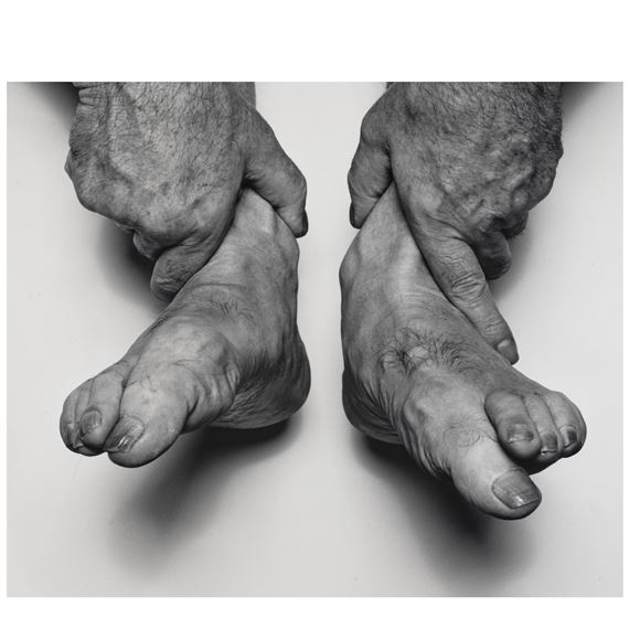 John Coplans | Self-Portrait (Hands Holding Feet) (1985) | MutualArt