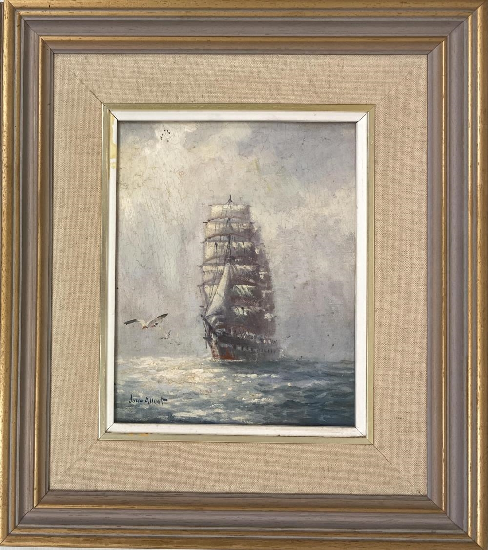 John Charles Allcot | Schooner in Full Sail | MutualArt