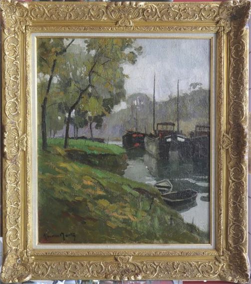 Maurice Martin | Maurice Martin 1894-1978 Barges on the river in autumn ...