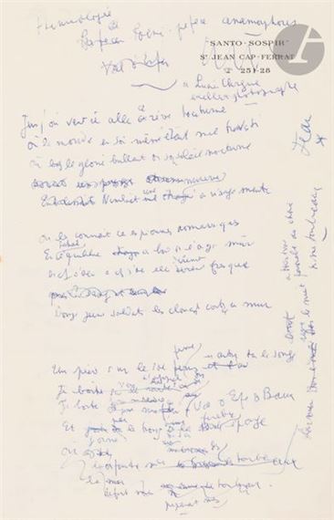 Jean Cocteau | Autograph poem, Phénixologie. Poem-preface anamorphoses ...