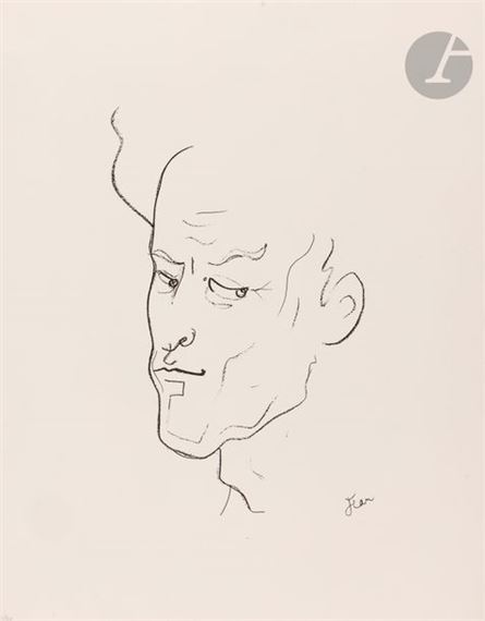 Jean Cocteau | Self-portrait. (Circa 1960) | MutualArt