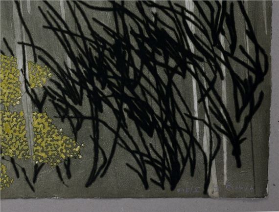 Yannick Ballif-Swinnen | Garden in the rain (1970) | MutualArt
