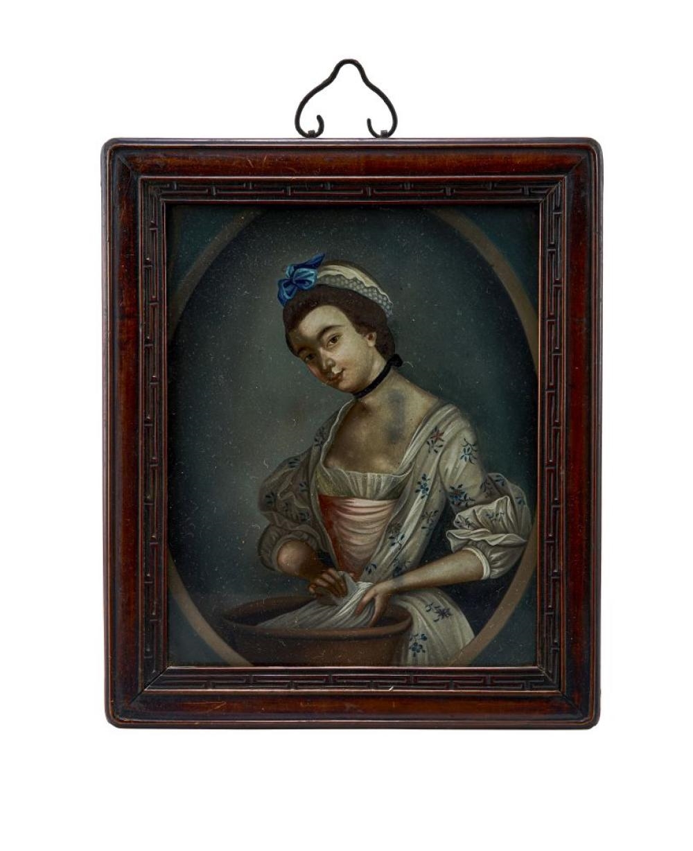 Chinese School | A CHINESE REVERSE GLASS PAINTED PORTRAIT OF A FEMALE ...