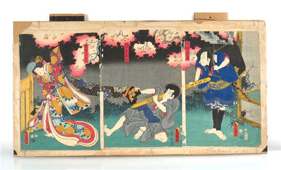 Utagawa Kunisada | Triptych - struggle, | MutualArt