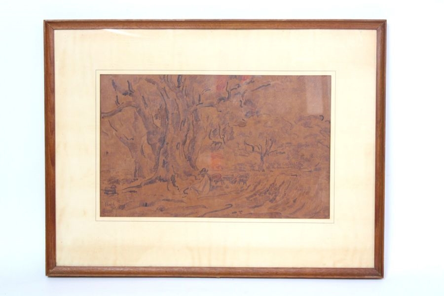 Jean Misceslas Peské | Herd grazing in an undergrowth | MutualArt