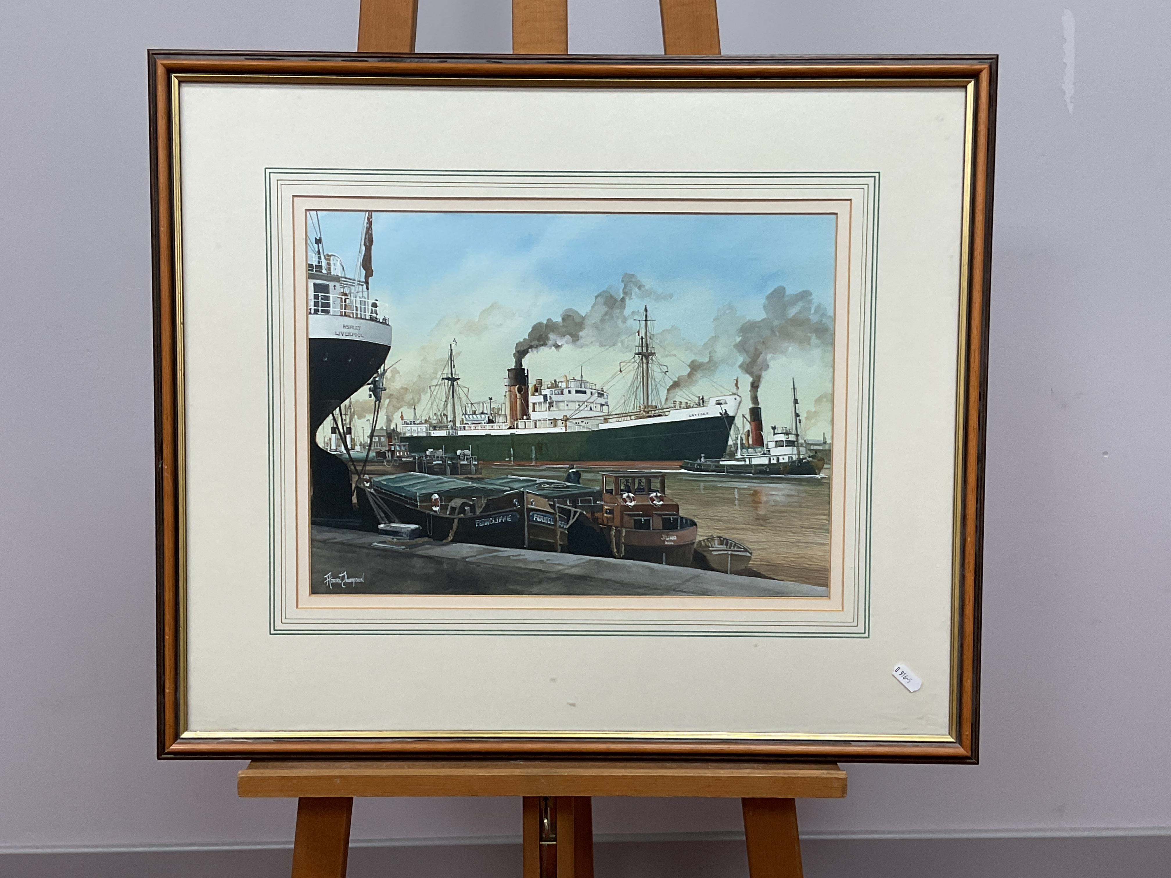 Adrian Thompson | Harbour Scene with Hull Fishing Vessels and ...