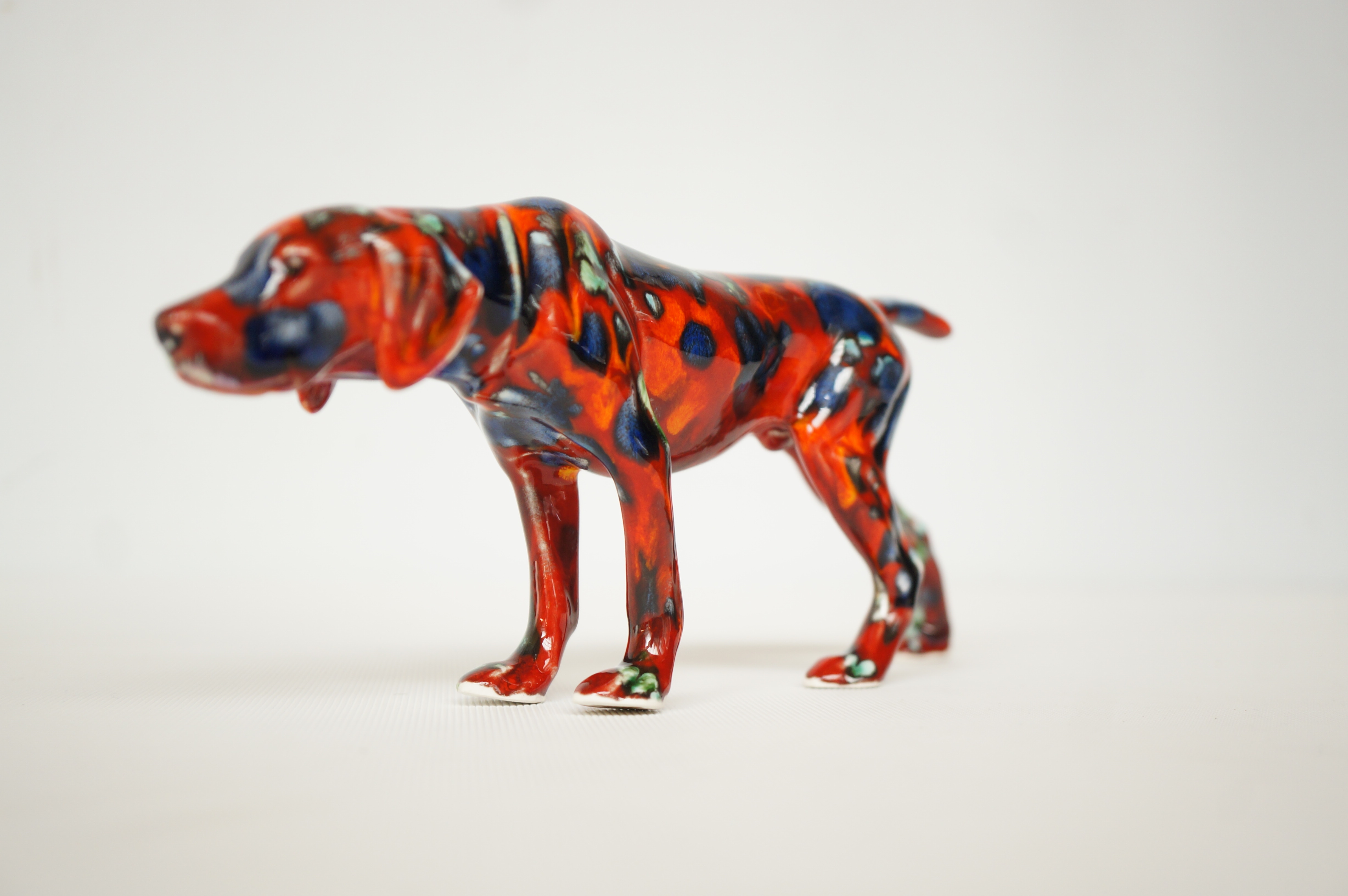 Anita Harris | Anita Harris hound dog signed in gold | MutualArt