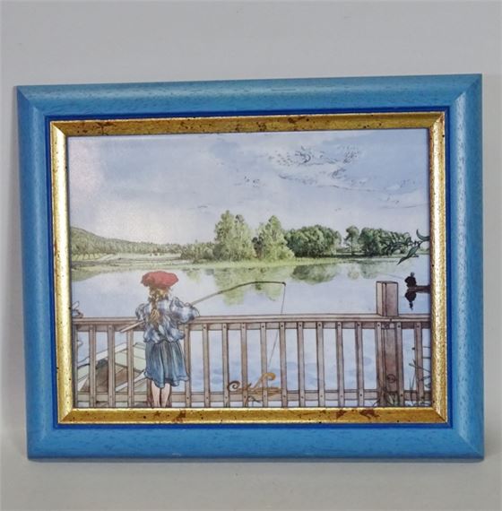 Carl Larsson | Flicka som fiskar | MutualArt