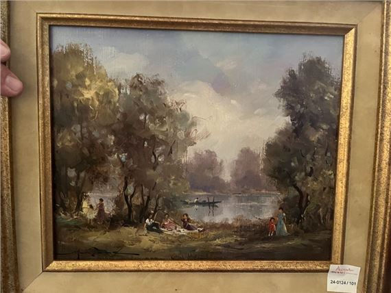 Pierre Manzone | Picnic by the lake | MutualArt
