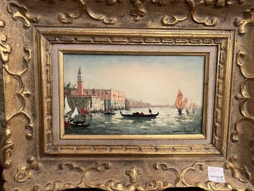 Georges Leroux | Gondolas in front of Saint Mark | MutualArt