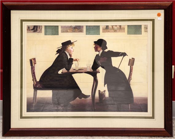 Harry Wattrous | Harry Wattrous Cafe Scene Fine Art Print Framed 27 ...