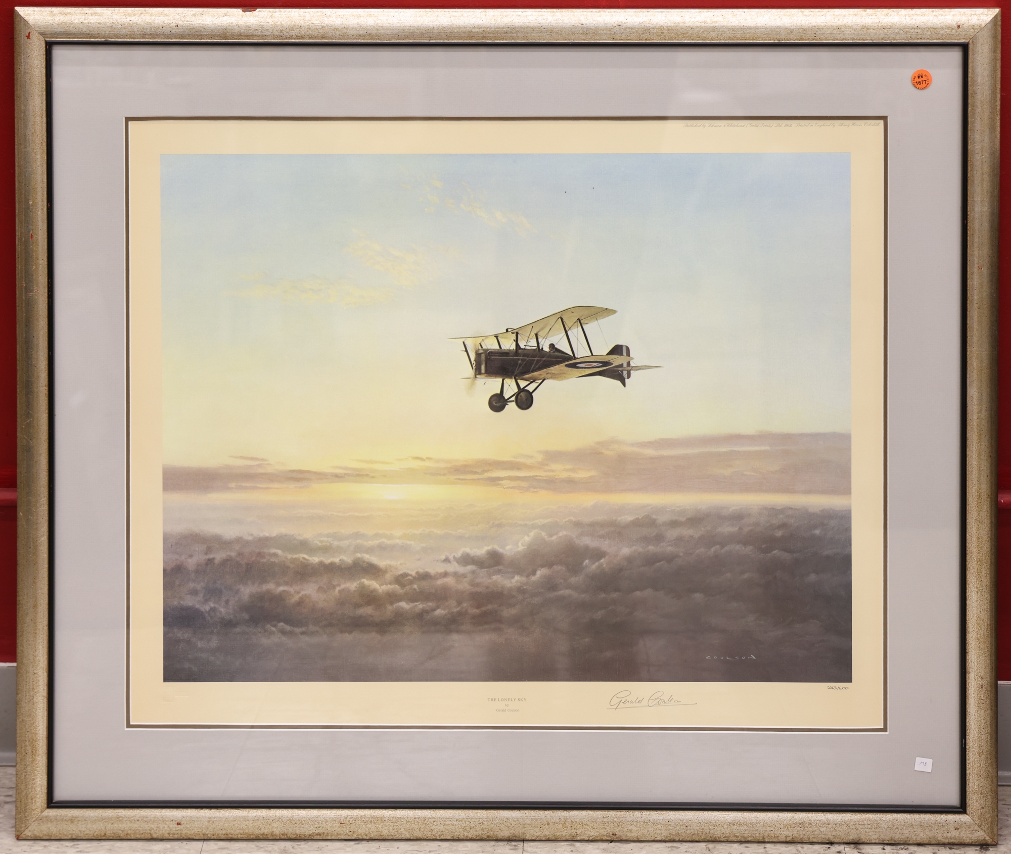 Gerald Coulson | Gerald Coulson ''The Lonely Sky'' S/N Airplane Print ...