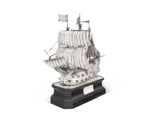 William Comyns | A GEORGE V SILVER PRESENTATION MODEL OF A SHIP (16th ...