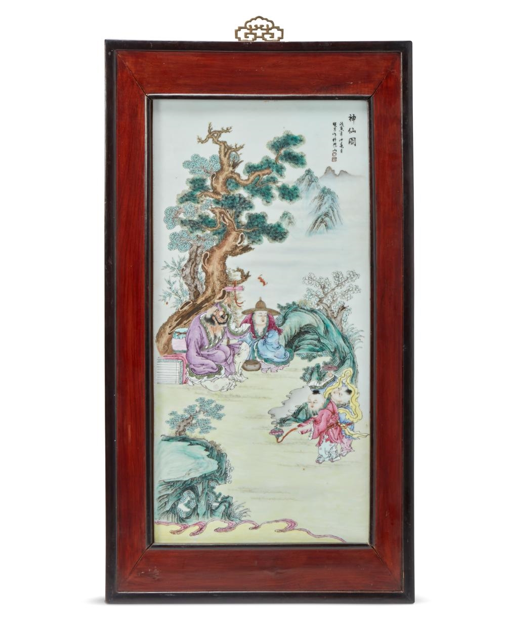Chinese School | A Chinese polychrome porcelain plaque | MutualArt