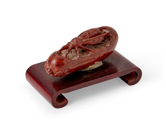 Japanese School | A Japanese carved hardwood cricket netsuke | MutualArt