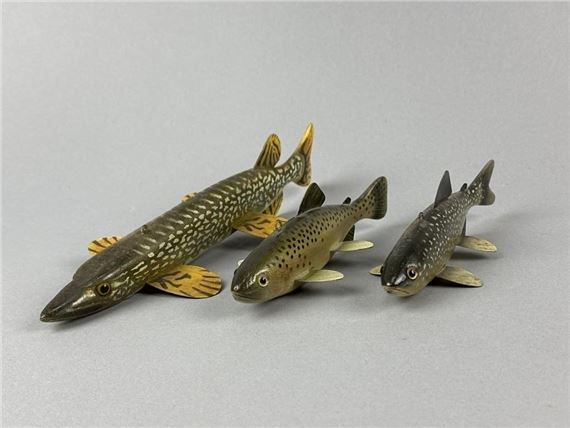 Marcel Meloche | 3 Marcel Meloche Fish Spearing Decoys | MutualArt
