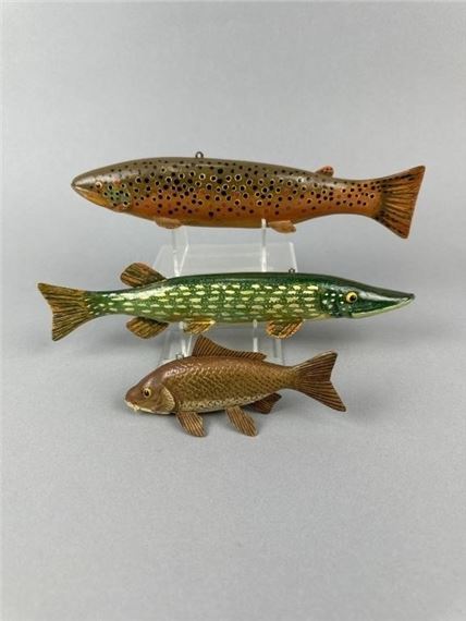 Dan Sawyer | 3 Dan Sawyer Fish Spearing Decoys | MutualArt