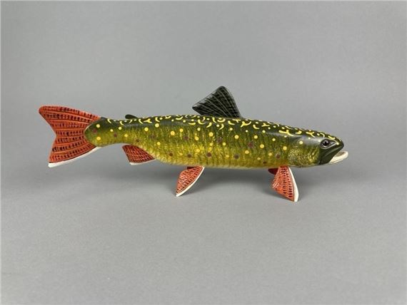 Carl Christiansen | Carl Christiansen Hand Carved Brook Trout | MutualArt